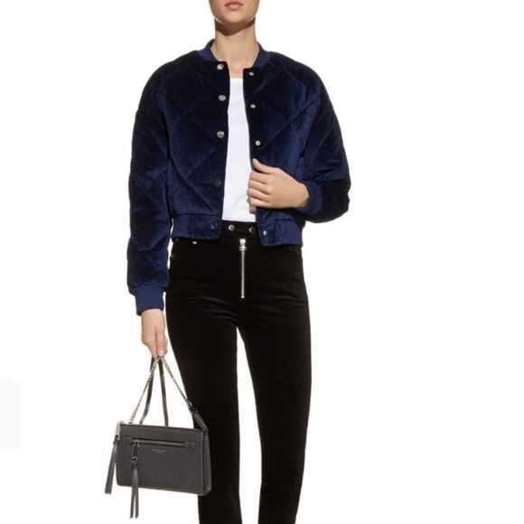 Maje | Jackets & Coats | Maje Balou Quilted Cotton Velvet Bomber Jacket ...